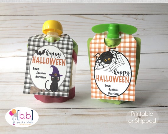 Applesauce Pouch Halloween Treat Label Printable or Shipped | Etsy