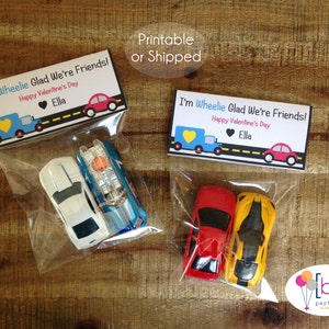 Valentine's Day Card Cars Treat Bag Topper Printable or Shipped - Etsy