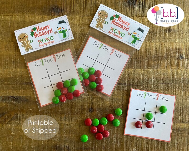 Christmas Treat Goodie Bag Tic Tac Toe Personalized - Etsy