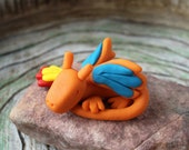 Charizard Figurine Dragon Figurine Polymer Clay Dragon | Etsy