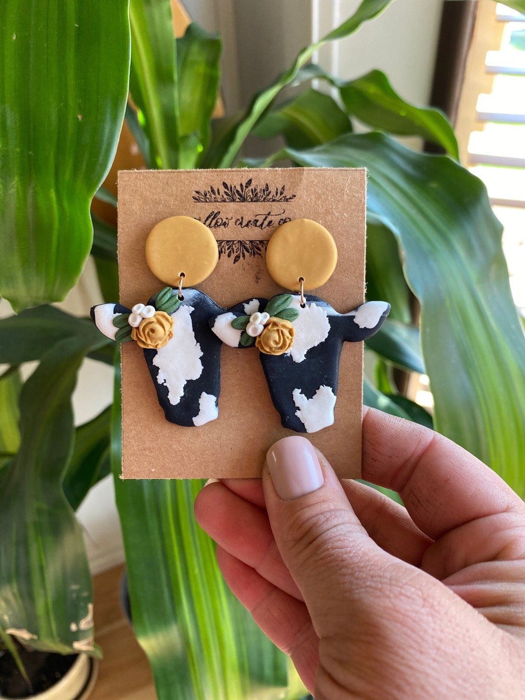 Cow Polymer Clay Earrings | Jewelry, Cows, Cow Print, Earrings, Clay ...