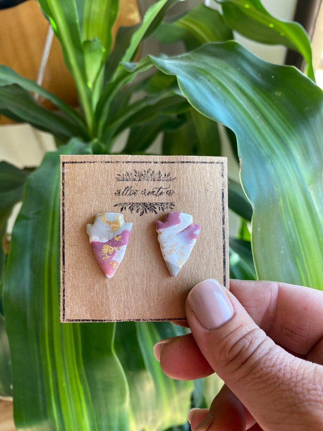 Arrowhead Clay Earrings / Statement Earrings Pendientes colgantes ...