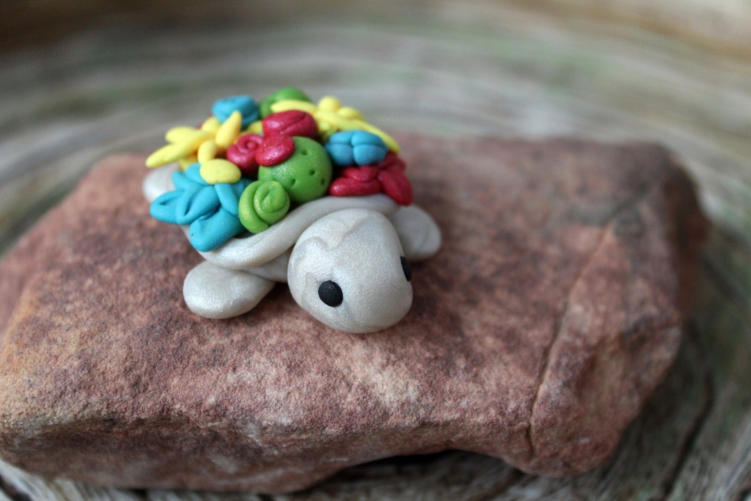 Polymer Clay Turtle | Succulent Turtle, Succulent Miniature, Turtle ...