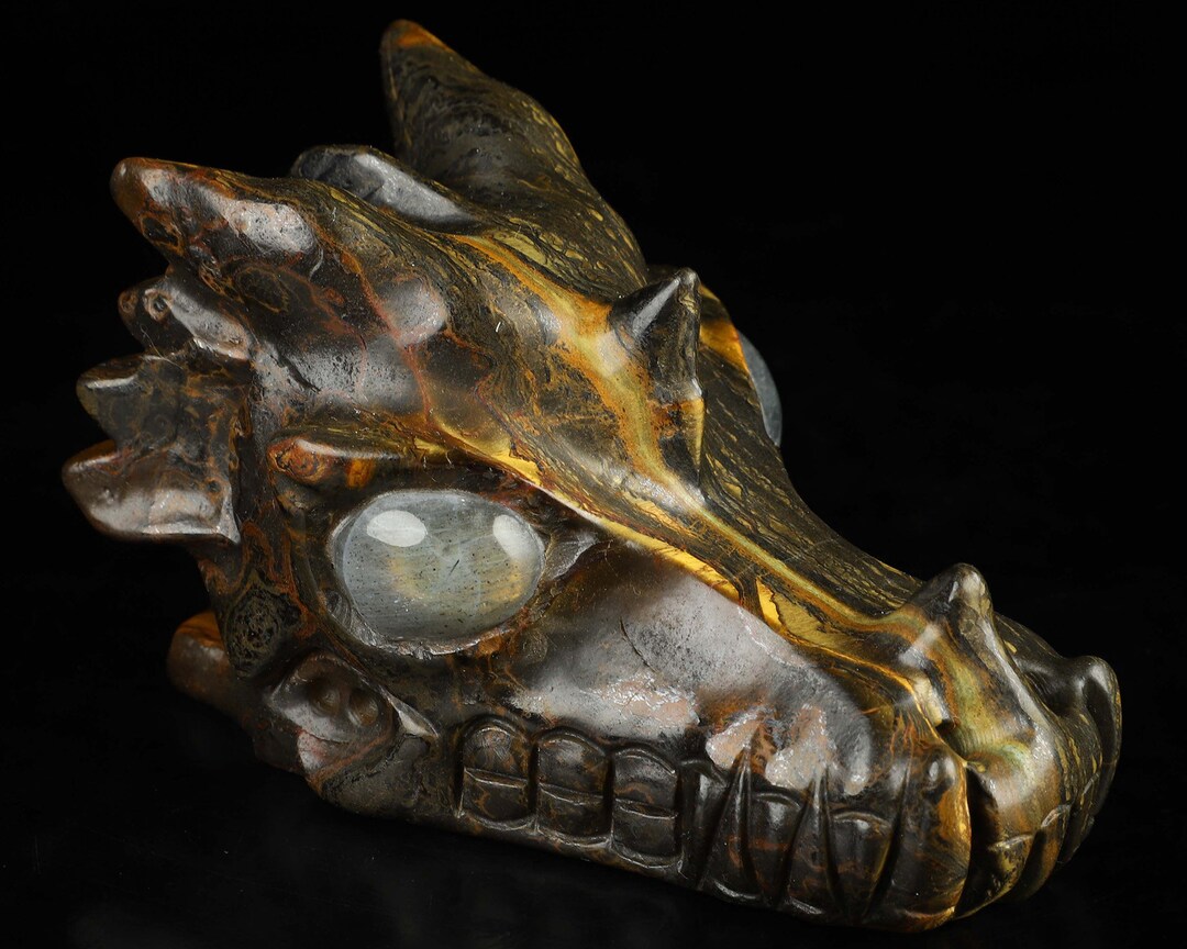 Skullis Crystal Skull, 3.9 Autum Leaves Hand Carved Crystal Dragon ...