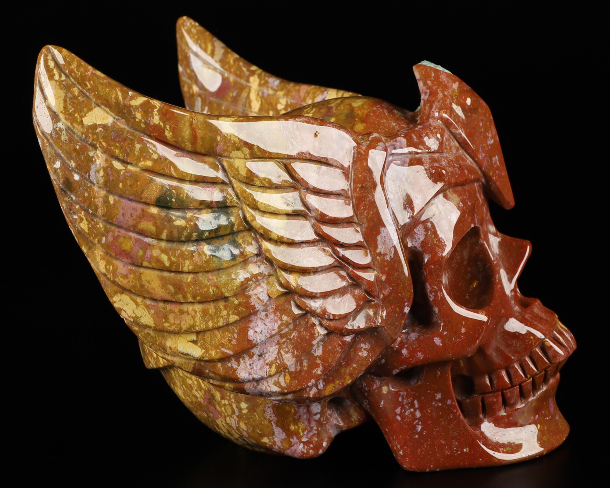 Skullis Crystal Skull, 5.9" Indian Agate Hand Carved Guardian Crystal ...