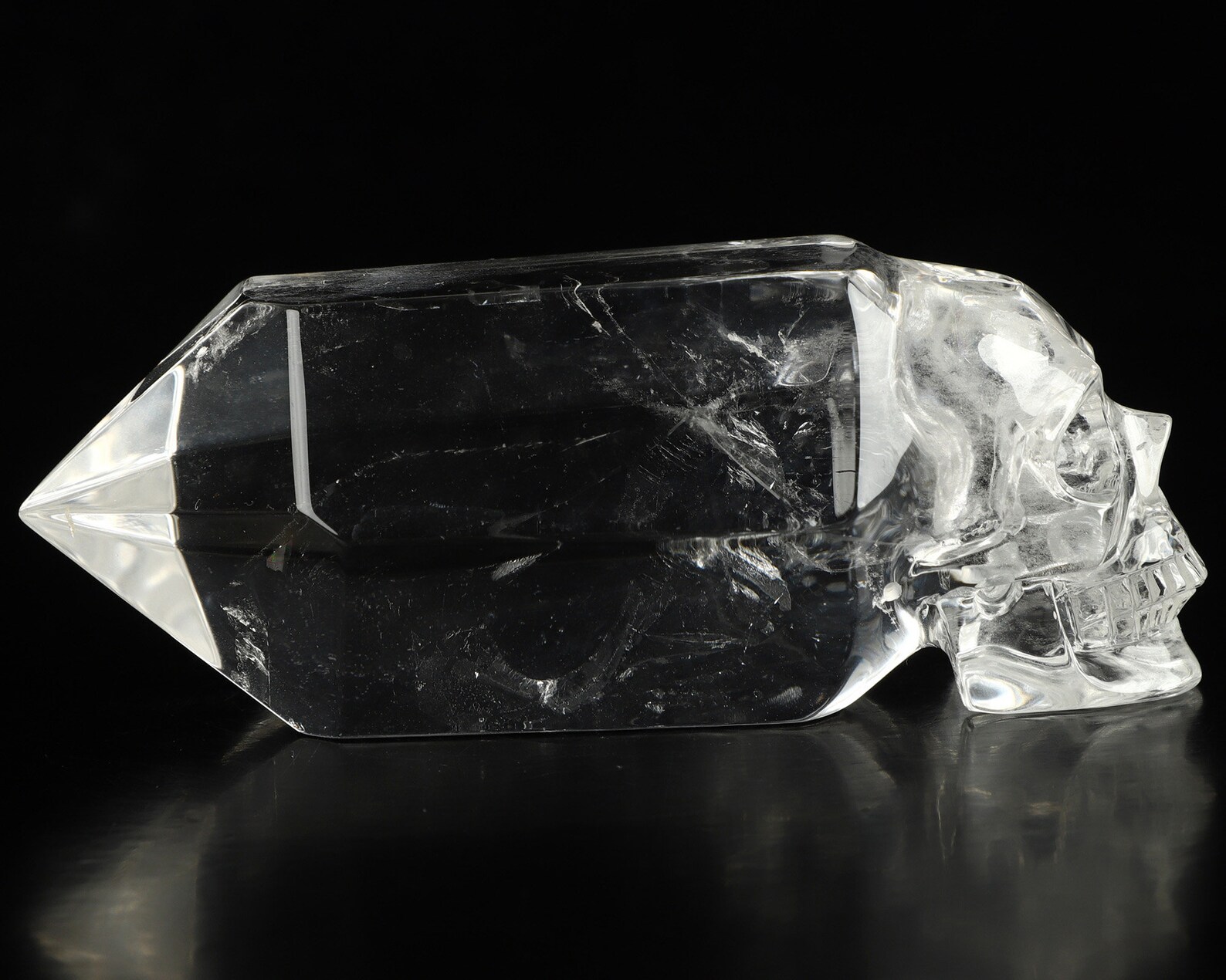 Skullis Crystal Skull, 4.5" Quartz Rock Crystal Hand Carved Crystal ...