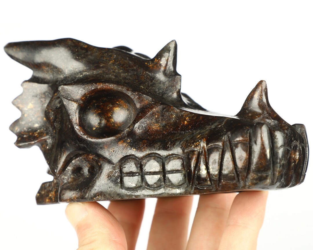 Skullis Crystal Skull, 5.0"korea Garnet Hand Carved Crystal Dragon ...