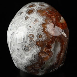 Skullis Crystal Skull, 5.1" Red Crazy Lace Agate Hand Carved Gemstone ...