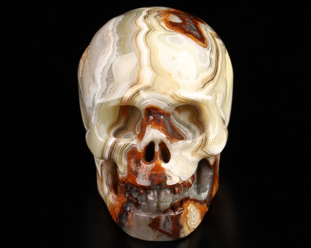 Skullis Crystal Skull, 2.0" Red Crazy Lace Agate Hand Carved Crystal ...