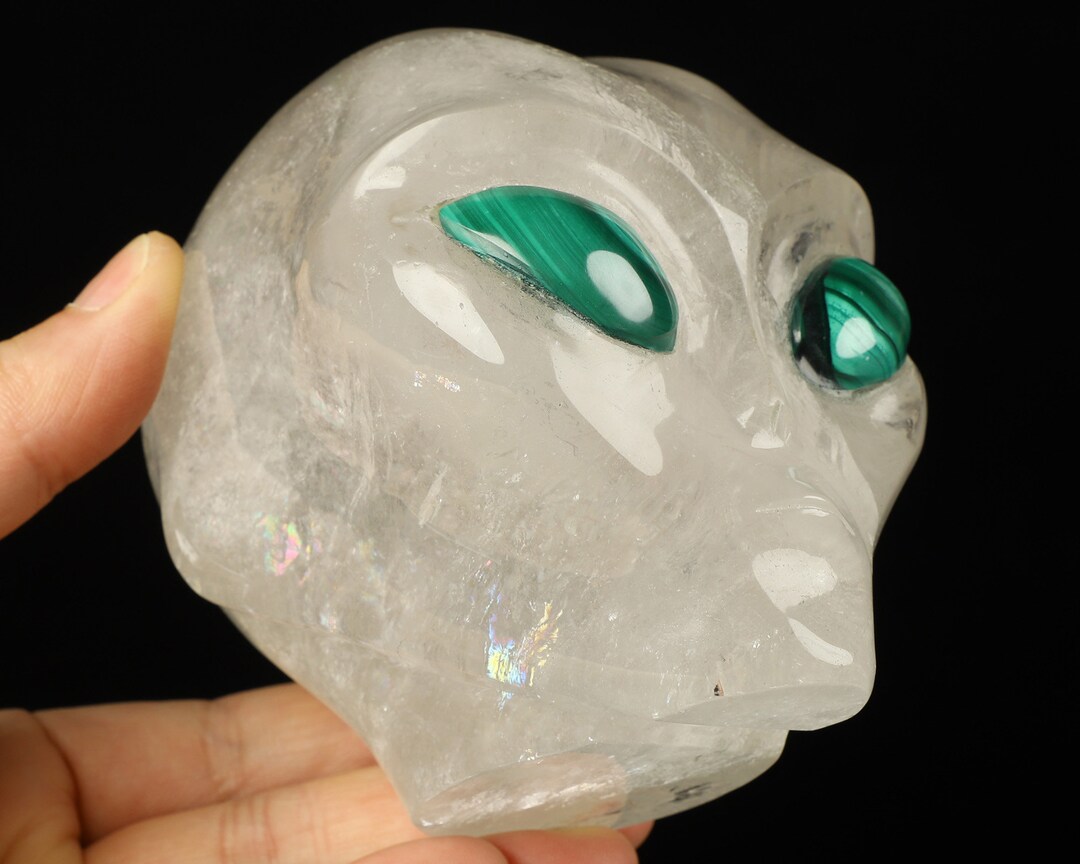 4.0 Quartz Rock Hand Carved Crystal Female Alien Skull - Etsy