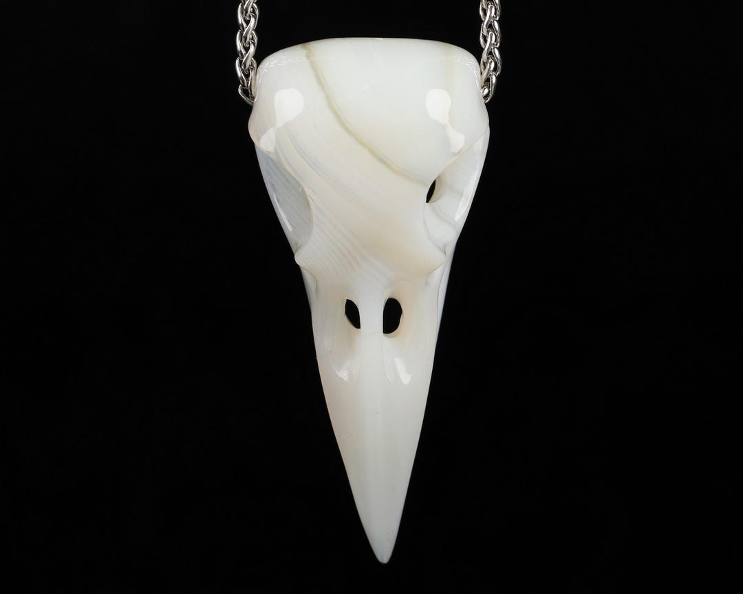 Skullis Crystal Skull, Necklace of 2.3" Agate Hand Carved Crystal Skull ...