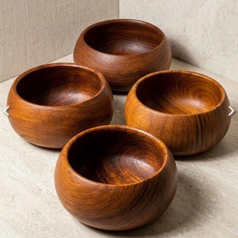 Vintage Teak Salad Bowls - Etsy