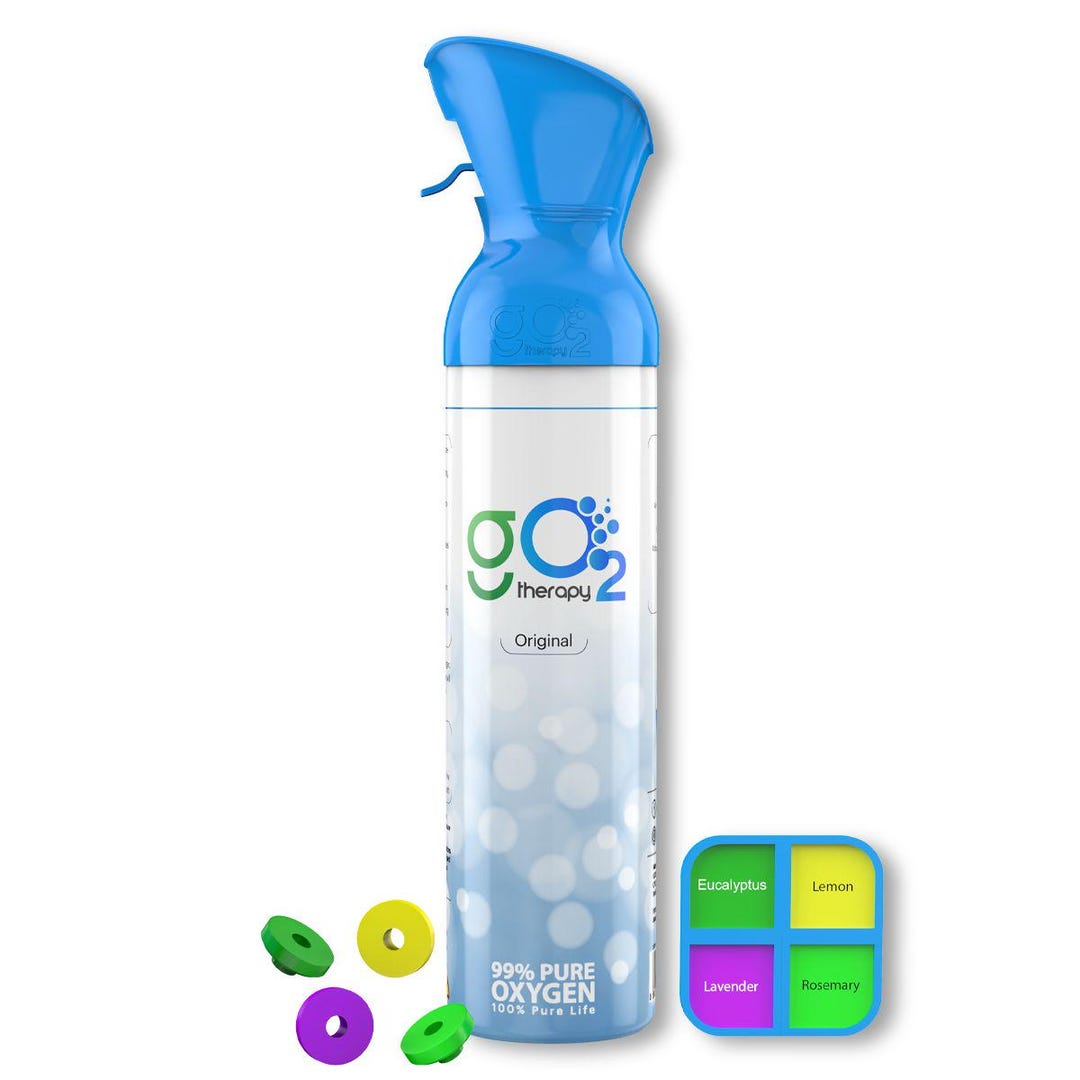Go2therapy up to 450 Inhalations, 12L Portable Oxygen Canister With 4 ...