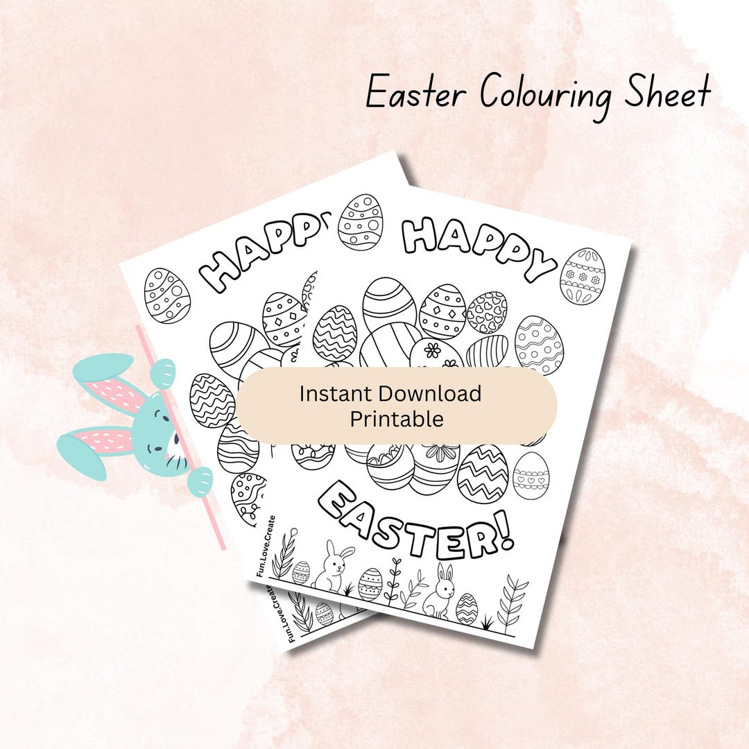Easter Egg Coloring Page | Kids Spring Activity (instant Download) - Etsy