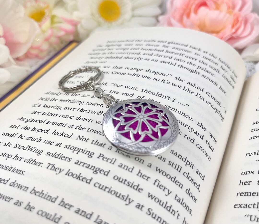 Diffuser Key Ring Locket, Silver Keychain Charm, Aromatherapy Essential ...