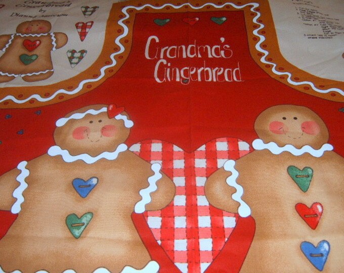 35% OFF SALE Gingerbread Apron, Fabric Panel, Dianna Marcum,christmas ...