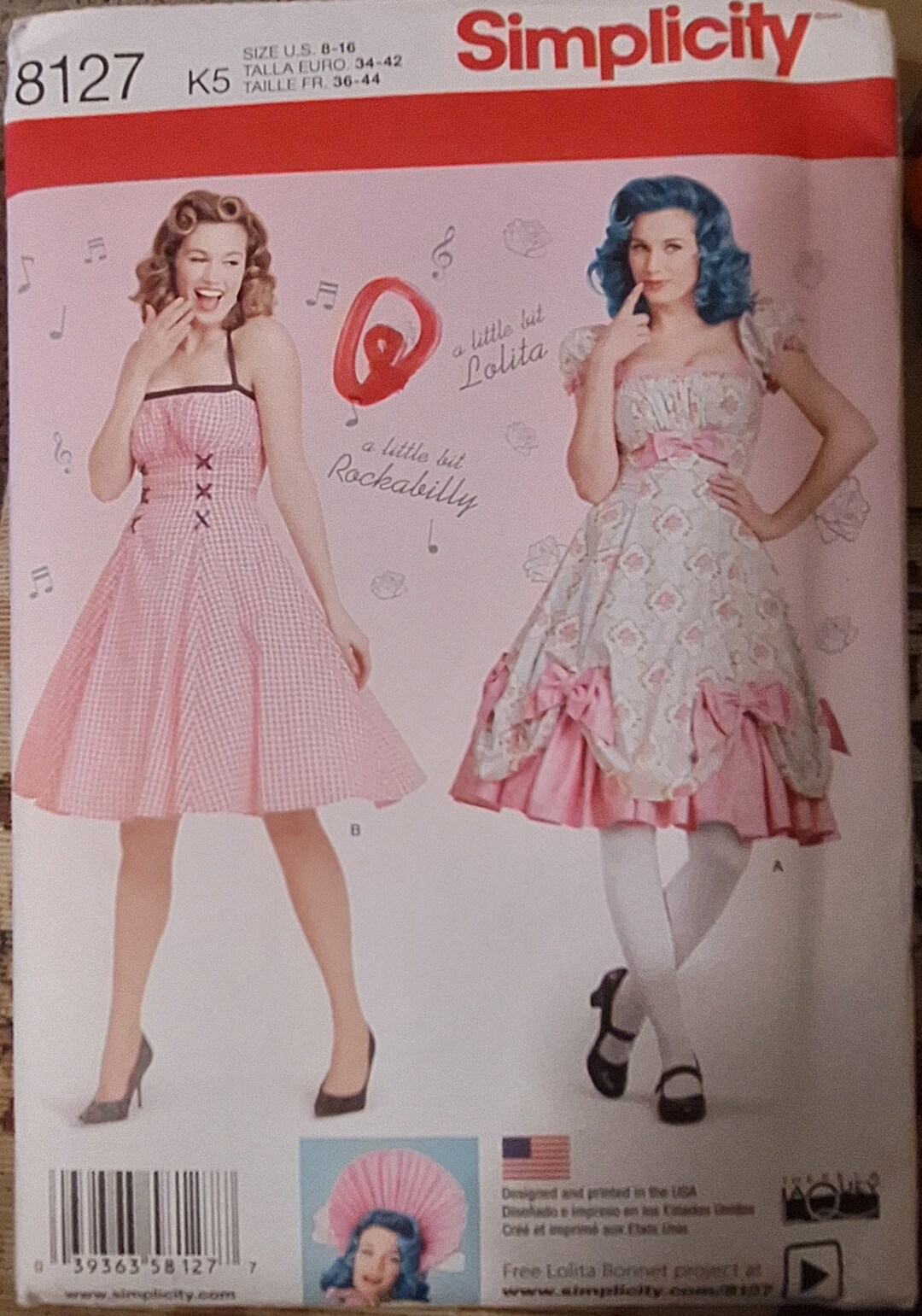 Rockabilly Dress Pattern, Lolita Dress Pattern Sizes 8 to 16. Un Cut ...