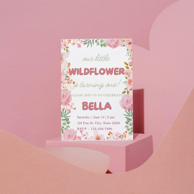 Editable Wildflower Birthday Invitation Template, Boho Floral Party ...
