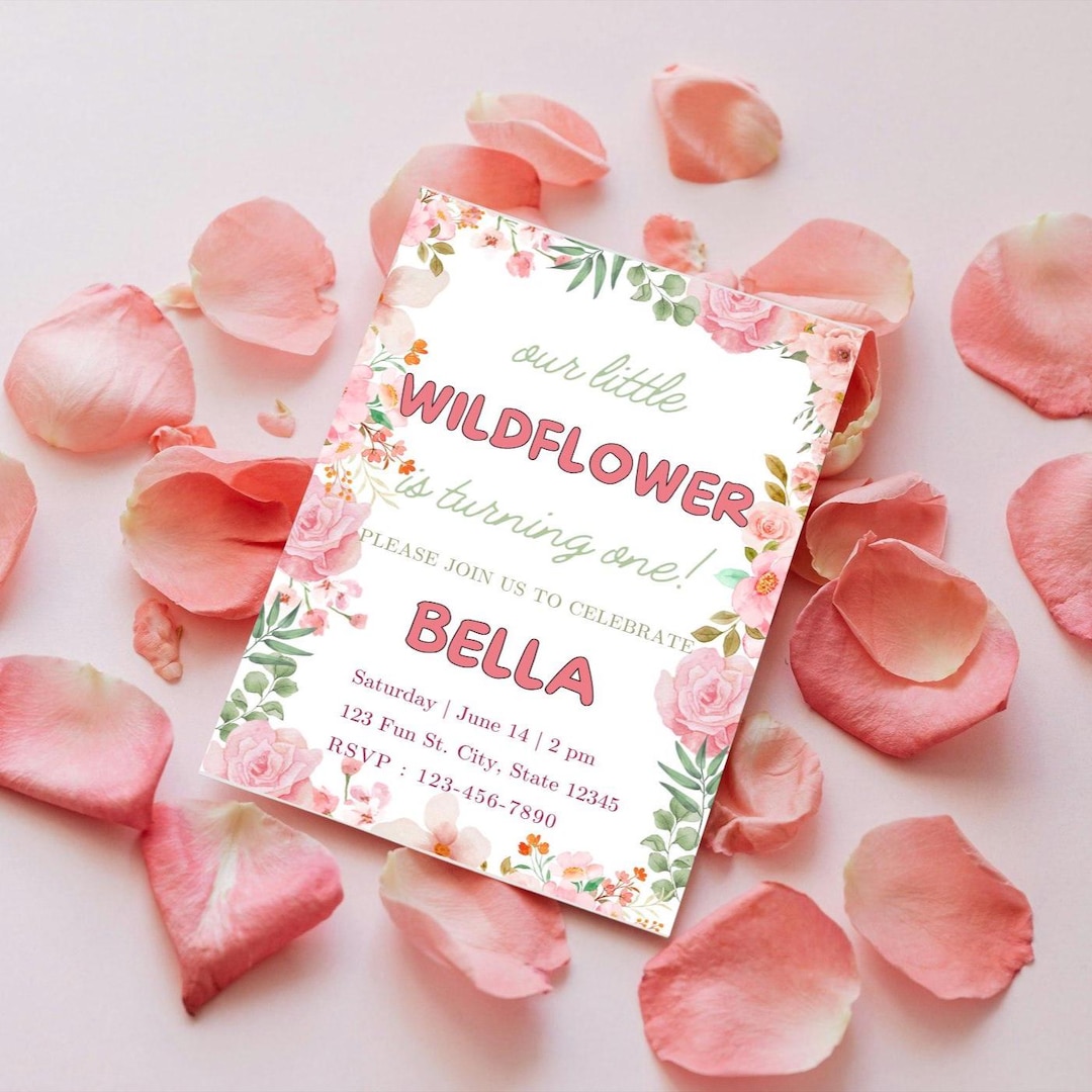 Editable Wildflower Birthday Invitation Template, Boho Floral Party ...