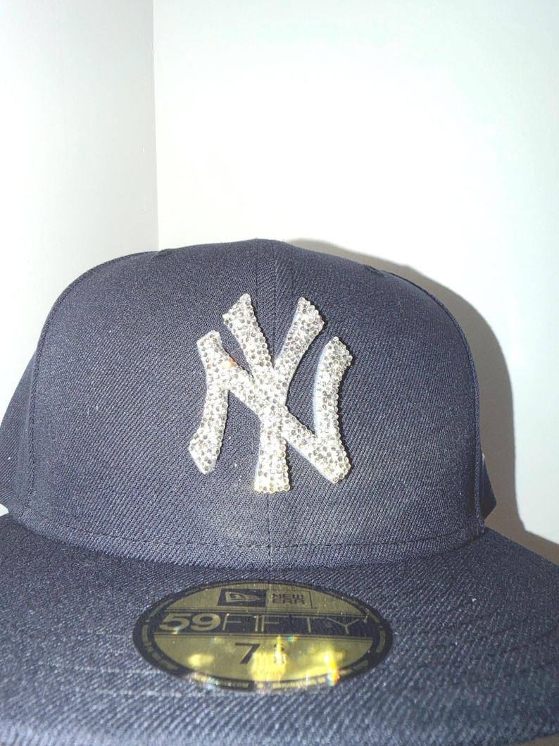 Jewelled Rhinestone Custom Yankees Hat - Crystal Gem Fitted 59fifty Hat ...