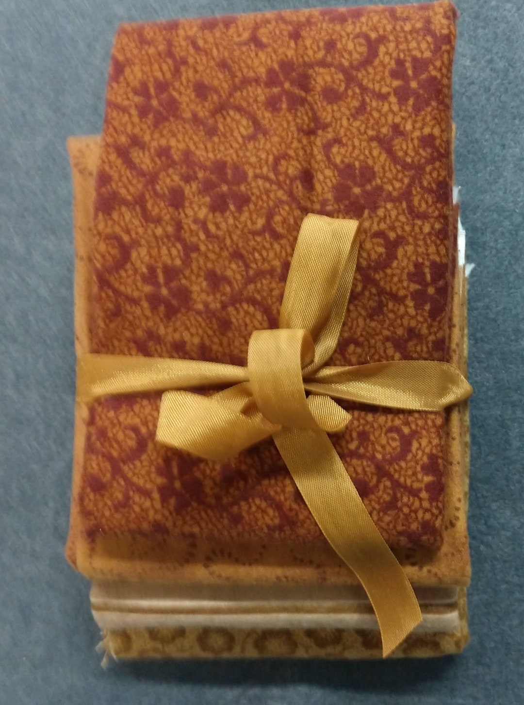 Floral Flannel Fat Quarters: Brown & Gold Quilting Fabric - Etsy