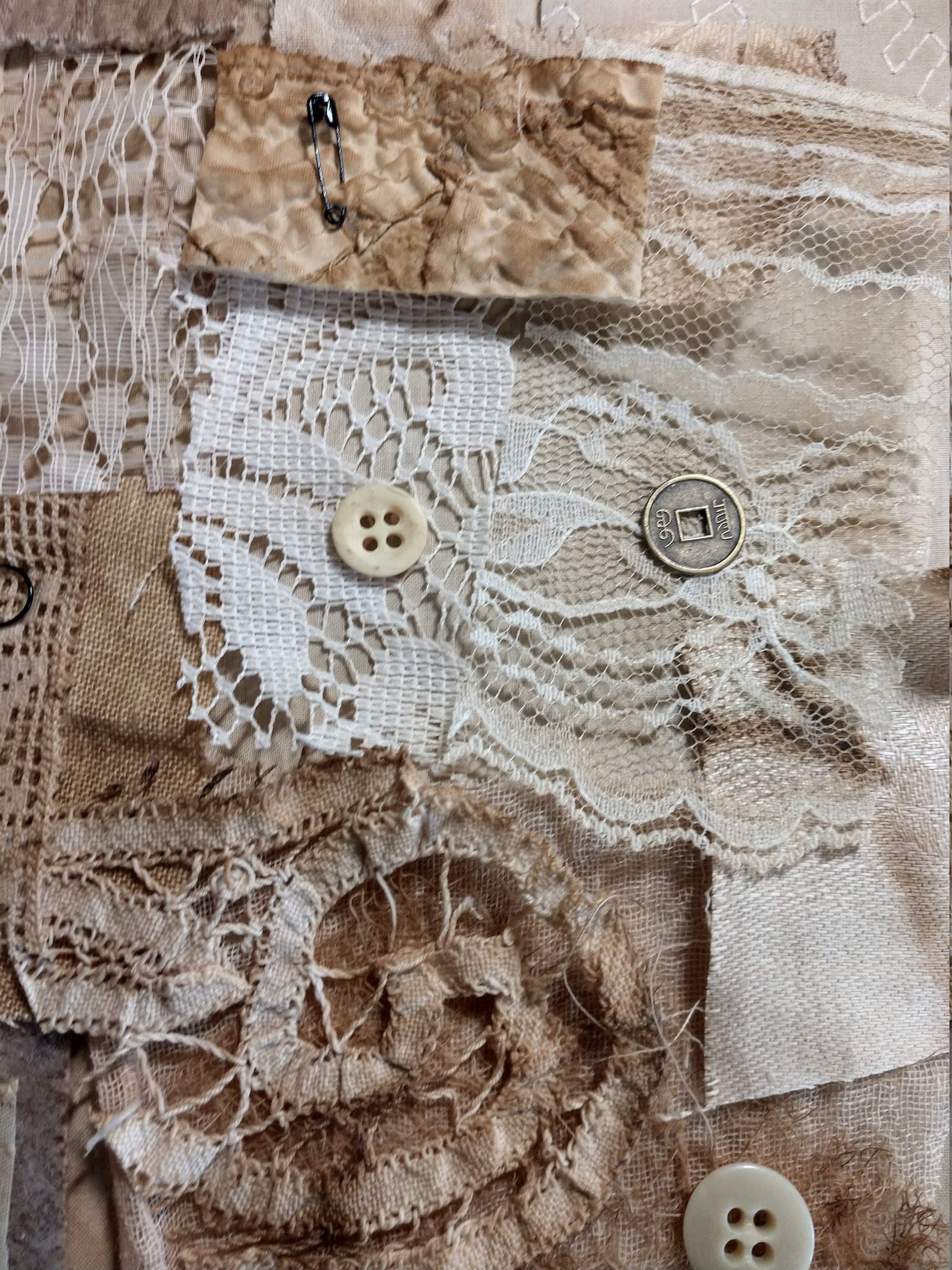 Primitive Slow Stitch Kit/ Collage/ Boro Collage/ Mindful Stitching ...