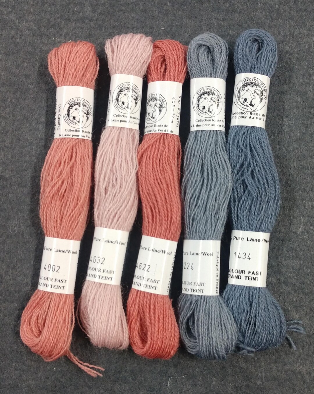 French Wool Floss / Shades of Salmon to Gray Floss / Lane Pour Tapestry ...