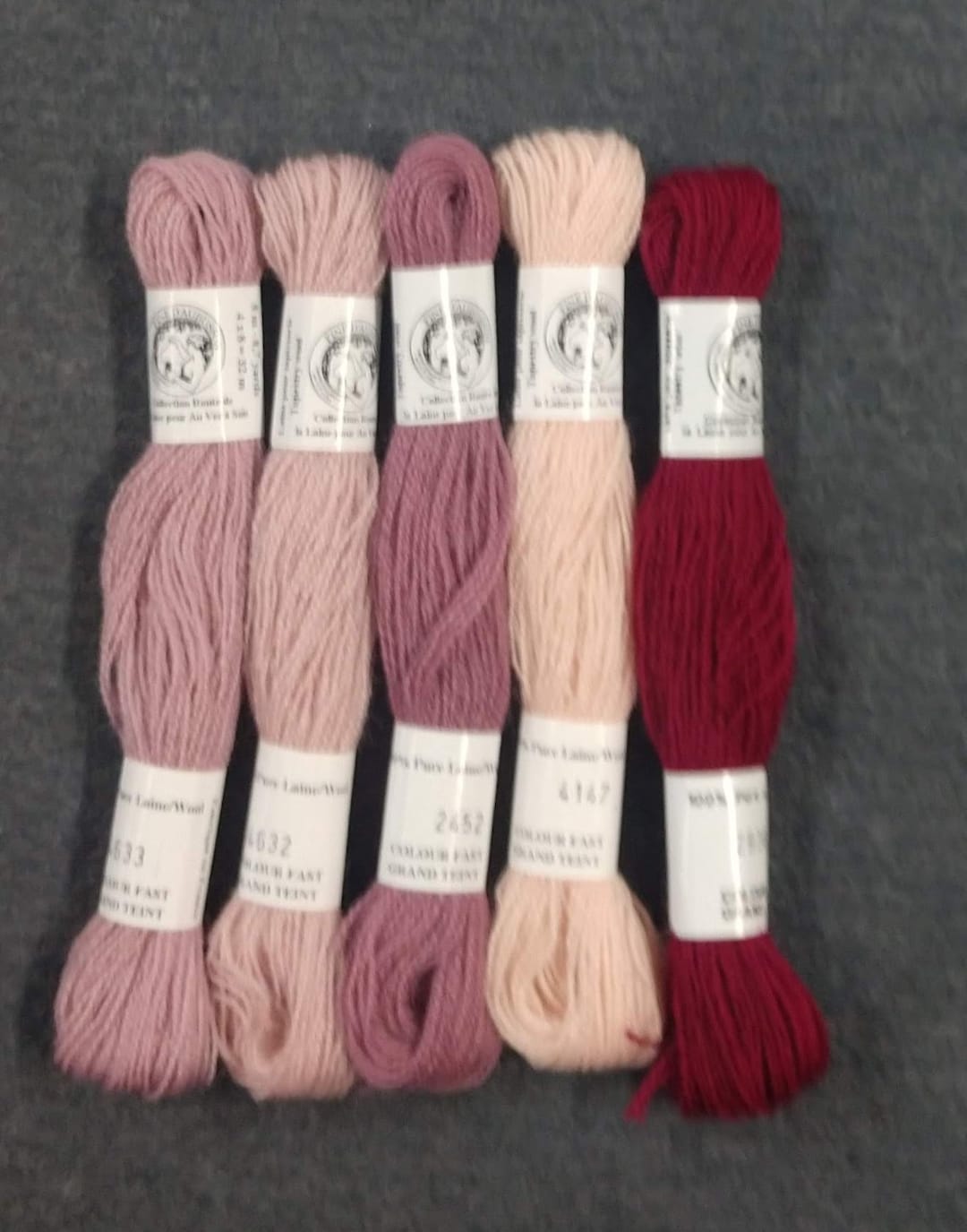 French Wool Floss / Shades of Pink to Cream / Lane Pour Tapestry Wool ...