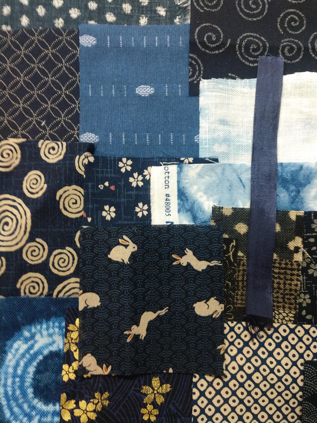 Slow Stitch Kit/boro Collage Kit/collage/indygo Blue Collage/mindful ...