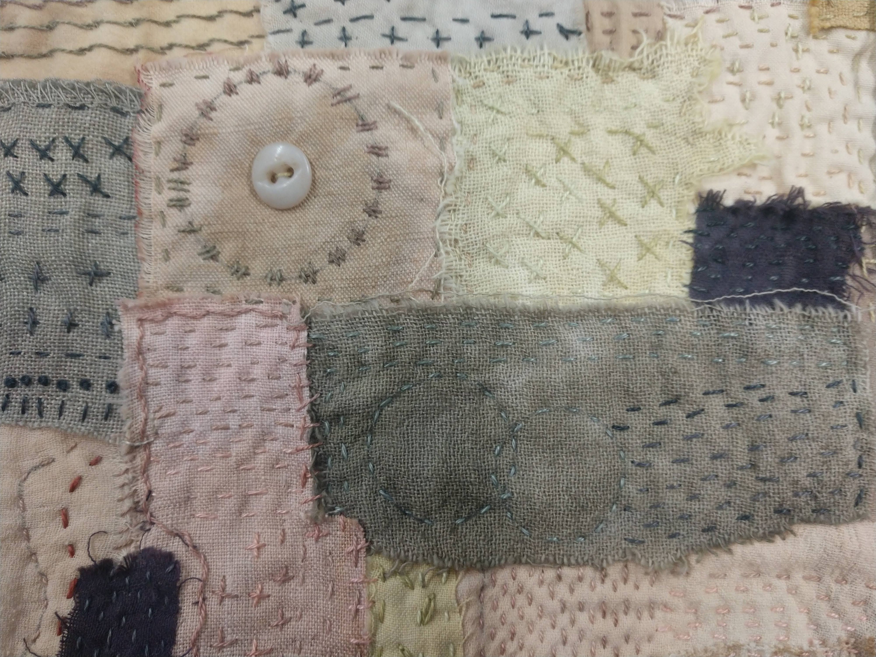 Slow Stitch Kit With Hand Dyed Fabrics /collage Kit / Embellishments ...