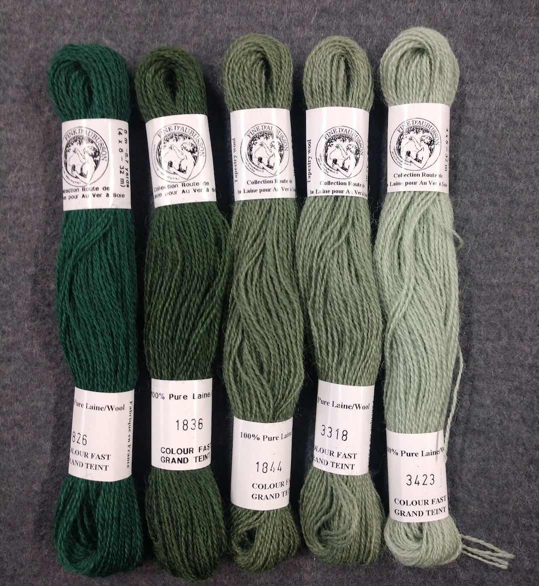 French Wool Floss / Foresty Shades of Green / Lane Pour Tapestry Wool ...