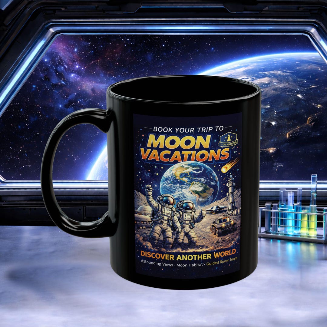 Moon Vacations Mug | Space Travel Astronaut Coffee Mug - Etsy