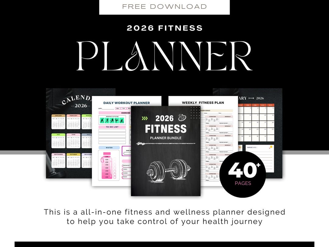 2026 Fitness Planner Bundle | Workout, Meal & Weight Loss Tracker ...