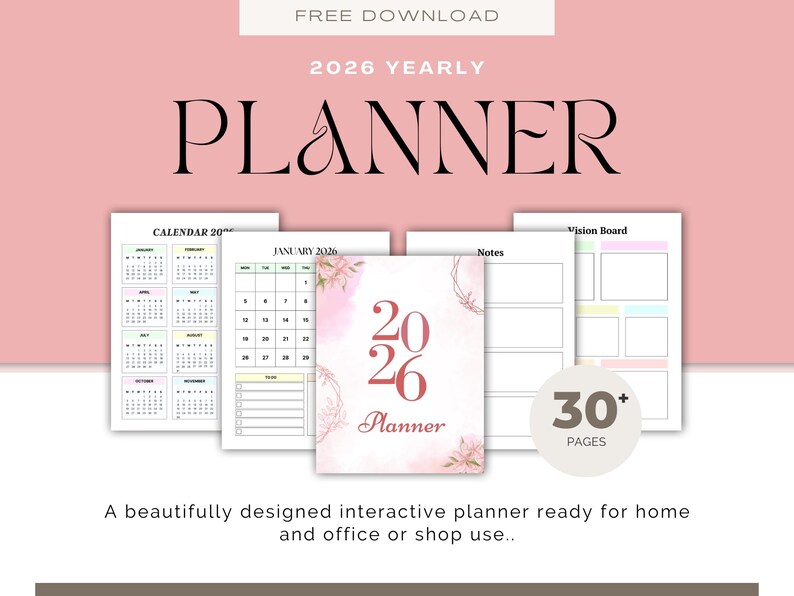 2026 Daily Planner | Printable Productivity, Goal Tracker (PDF Download ...