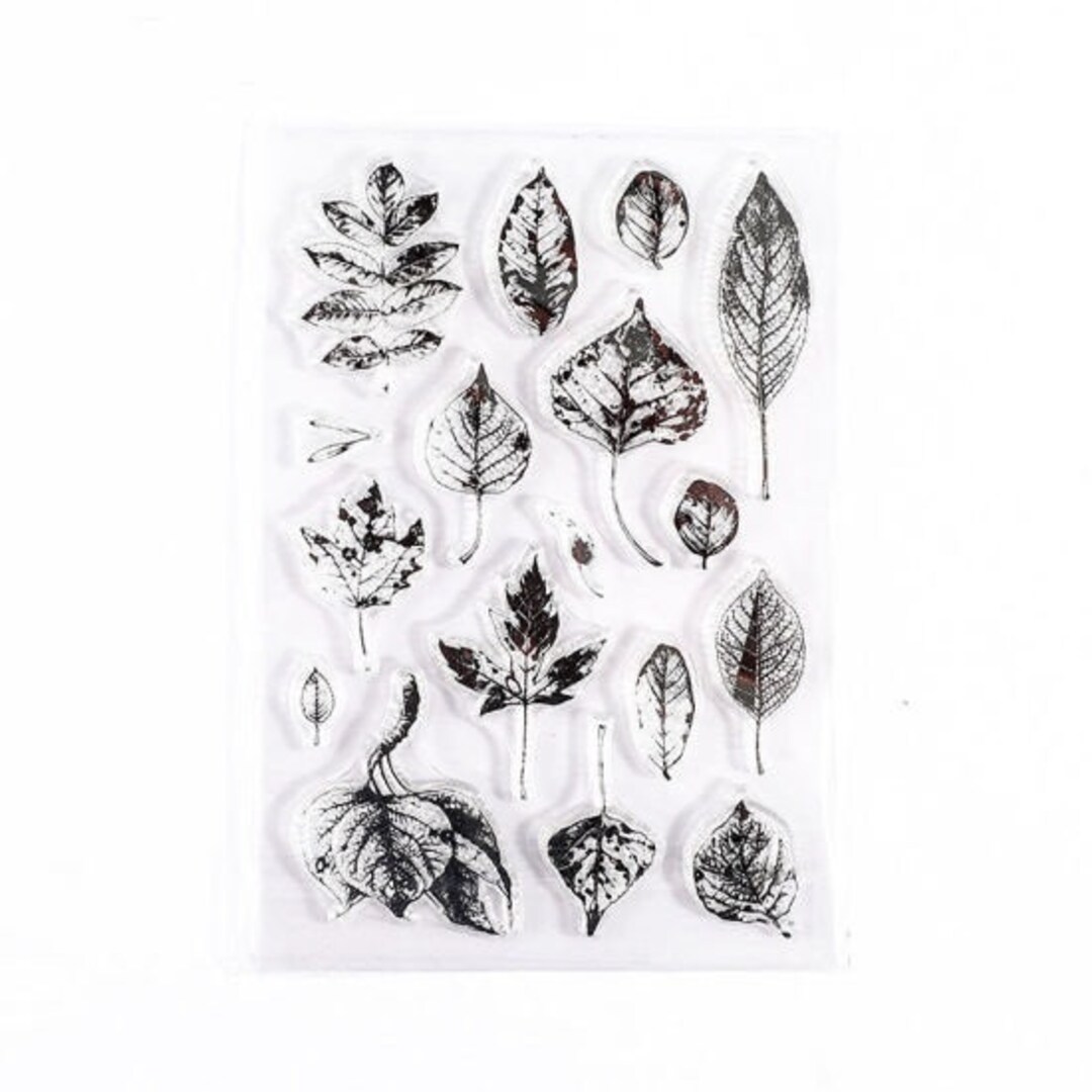 Leaf Assorted Plant Rubber Stamp Unmounted 17 Piece Set Silicone Stamp ...