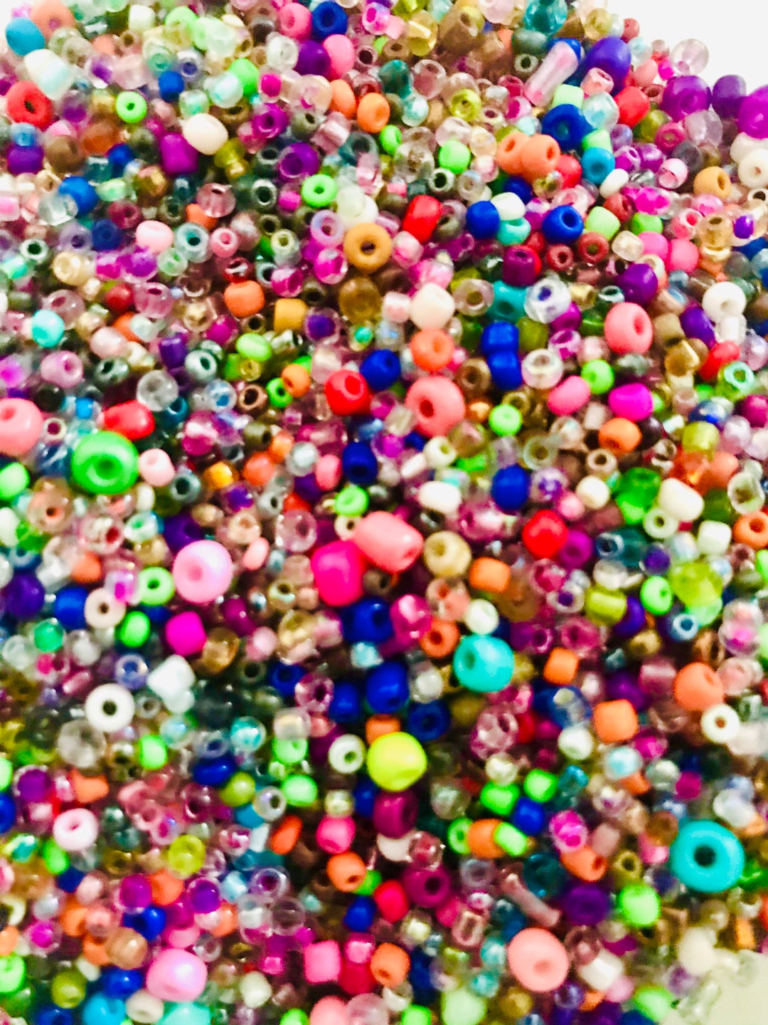 Seed Bead Mix in Mixed Colors, Glass Assorted Size Beads, Rainbow Color ...