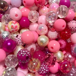 Pink Bubblegum Bead Mix, 8mm Acrylic Bead Mix, Assorted Bulk Mix Pink ...