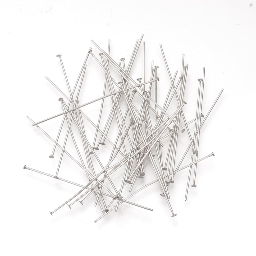 Flat Head Bead Pins. 304 Stainless Steel , Pick Size, Beading Findings ...