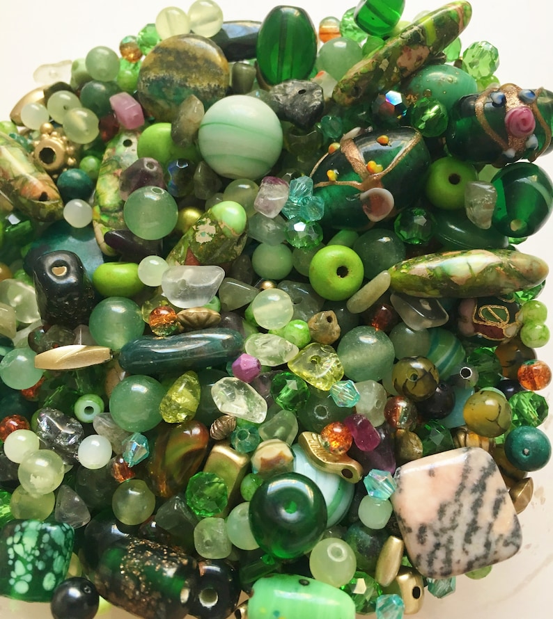 Green Bead Soup Bead Mix Greens Crystal Glass Bulk Beads Mix - Etsy