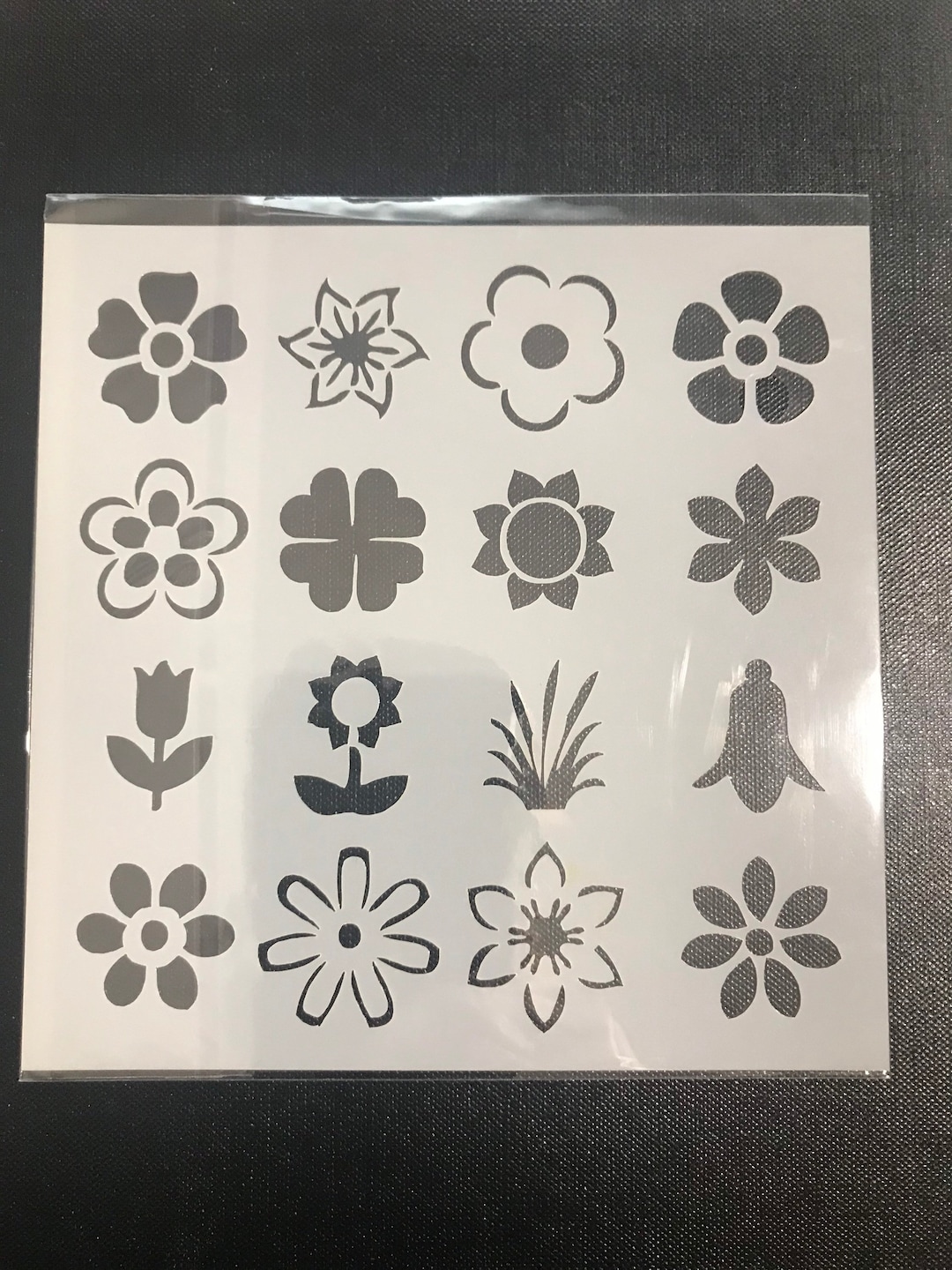 Flower Stencil Set: 16 Assorted Styles, Flexible Plastic (13cm) - Etsy