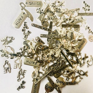 Inspiration Charm Mix: Silver Words & Phrases, Jewelry Finding - Etsy