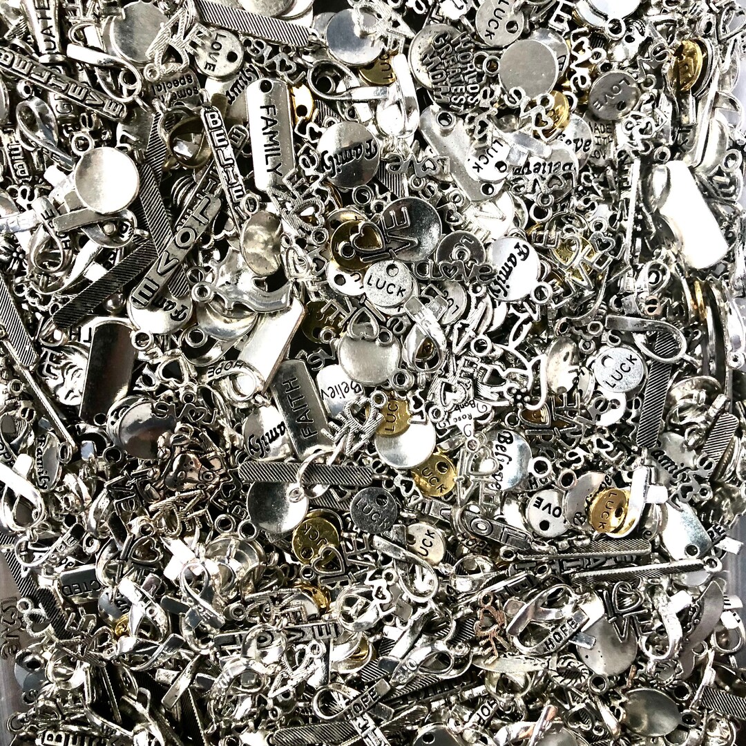 Inspiration Charm Mix: Silver Words & Phrases, Jewelry Finding - Etsy