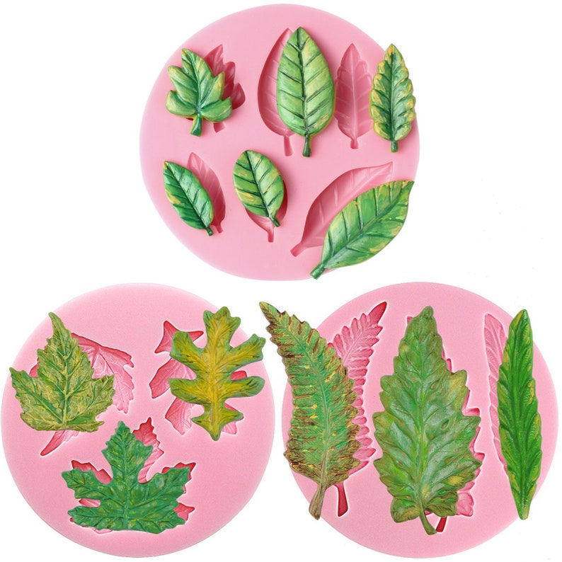 Leaf Assorted Style Molds Silicone Leaf Molds 3 Cavity Piece | Etsy