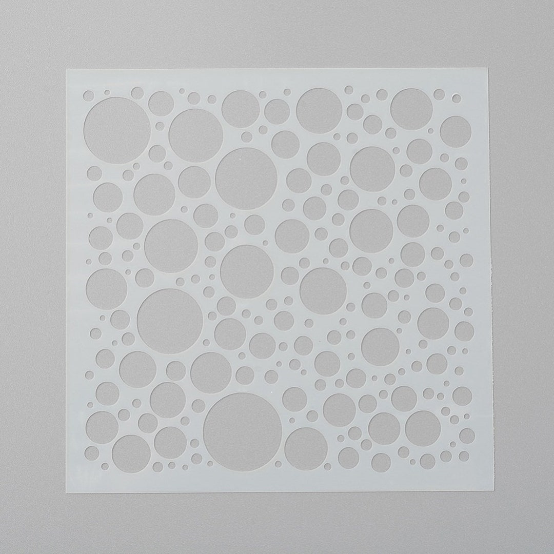 Bubble Stencil, Circle Cut Outs, Plastic Template 13cm Flexible Stencil ...