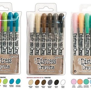 Ranger Pen Tim Holz Distress Crayons Water Reactive Pigment Pen Sets ...