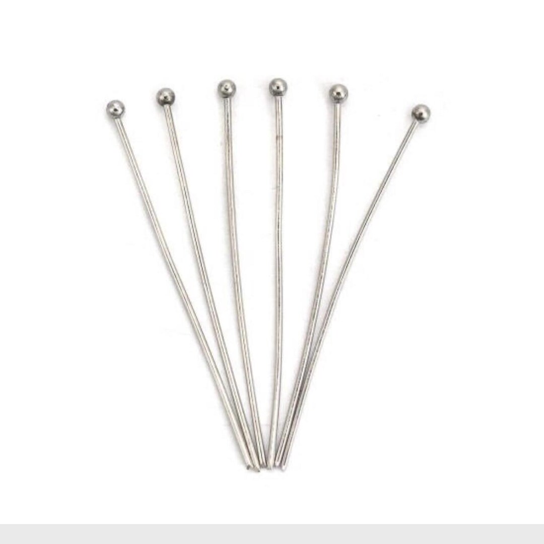 304 Stainless Steel Ball Head Pins, Beading Findings, 4cm Silver Bead ...