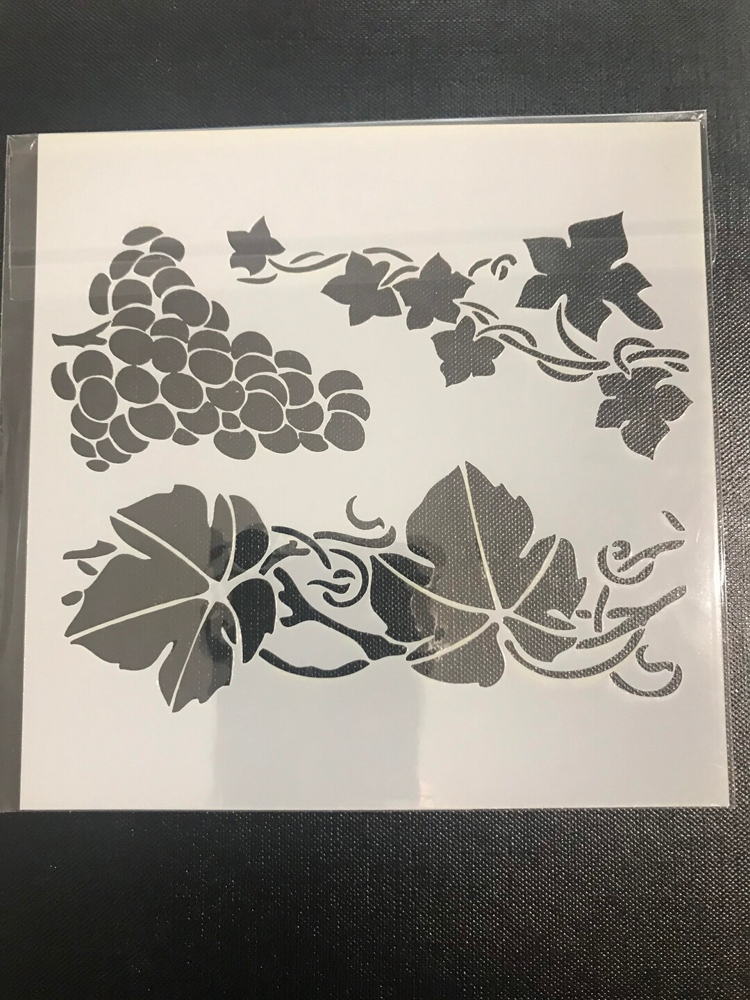 Grape and Leaves Grapevine Stencil Plastic Template 13cm Flexible ...
