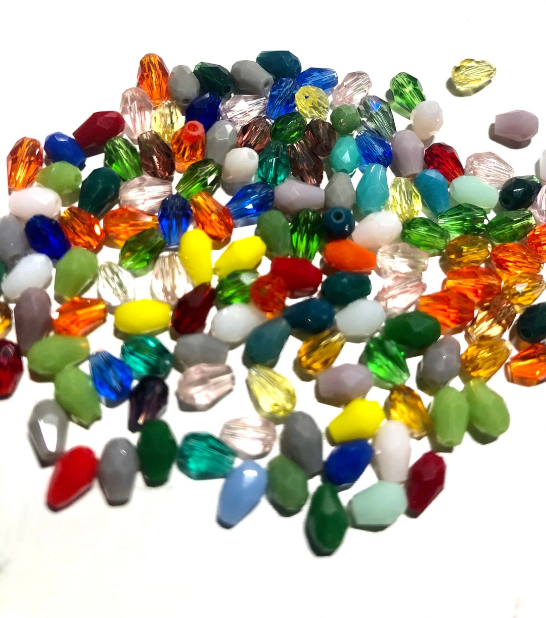 Tear Drop Beads, Mixed AB Opaque and Clear Glass 5mm X 3mm Drop Bead ...