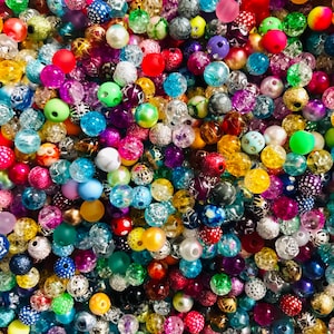 Pink Bubblegum Bead Mix, 8mm Acrylic Bead Mix, Assorted Bulk Mix Pink ...