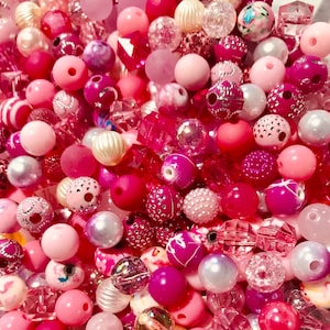 Pink Bubblegum Bead Mix, 8mm Acrylic Bead Mix, Assorted Bulk Mix Pink ...
